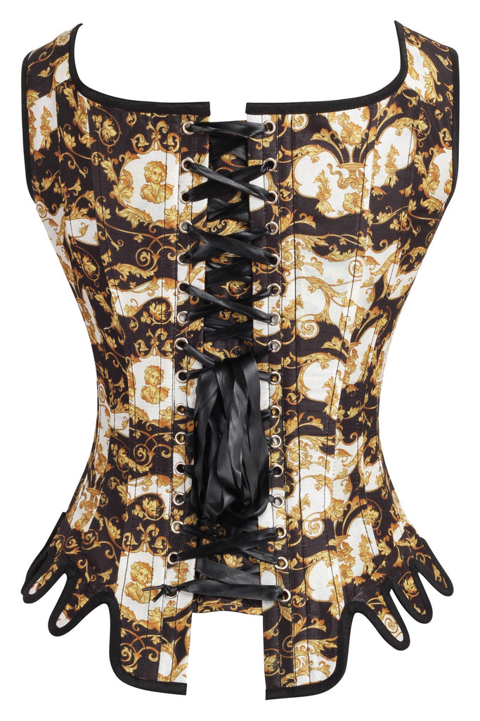 Historically Inspired Black and Gold Corset with Roman-Italian Style P